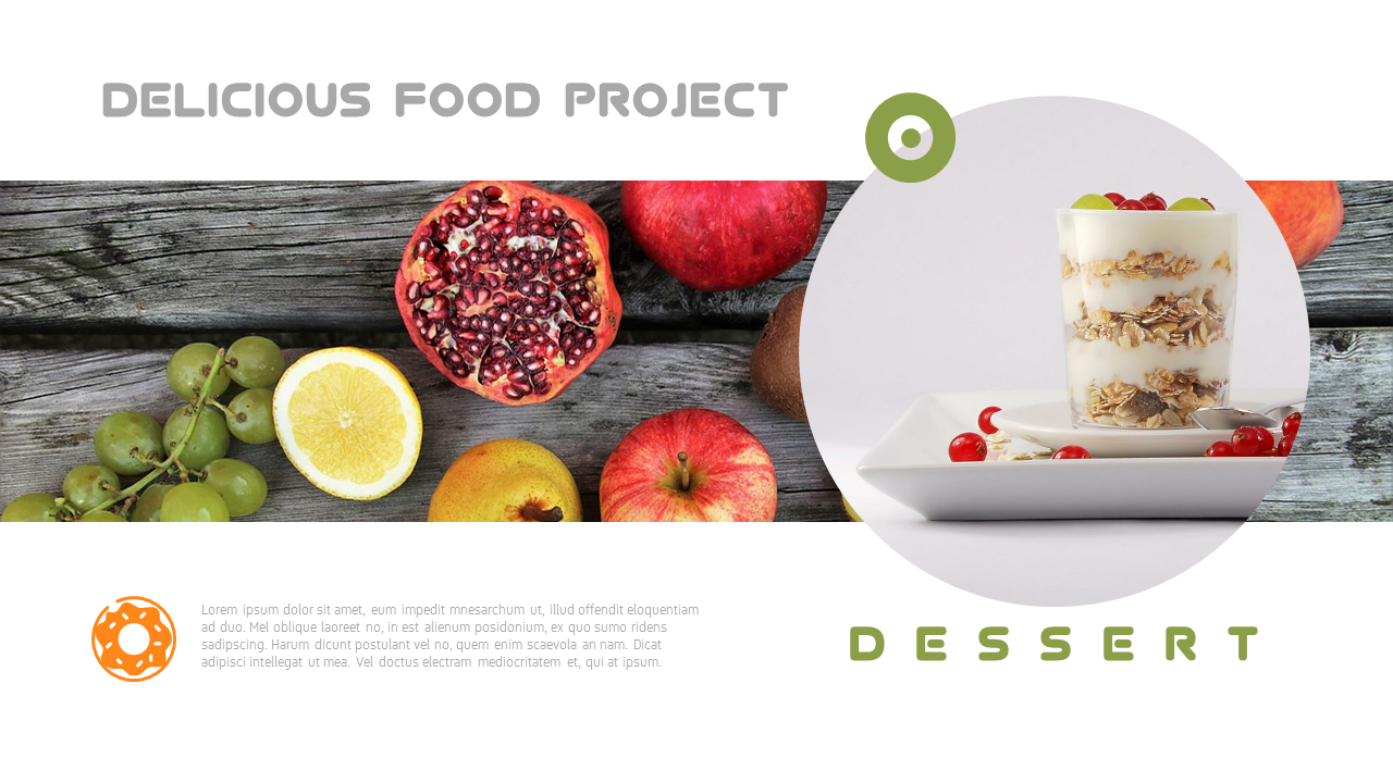 Delicious food project PowerPoint Templates
