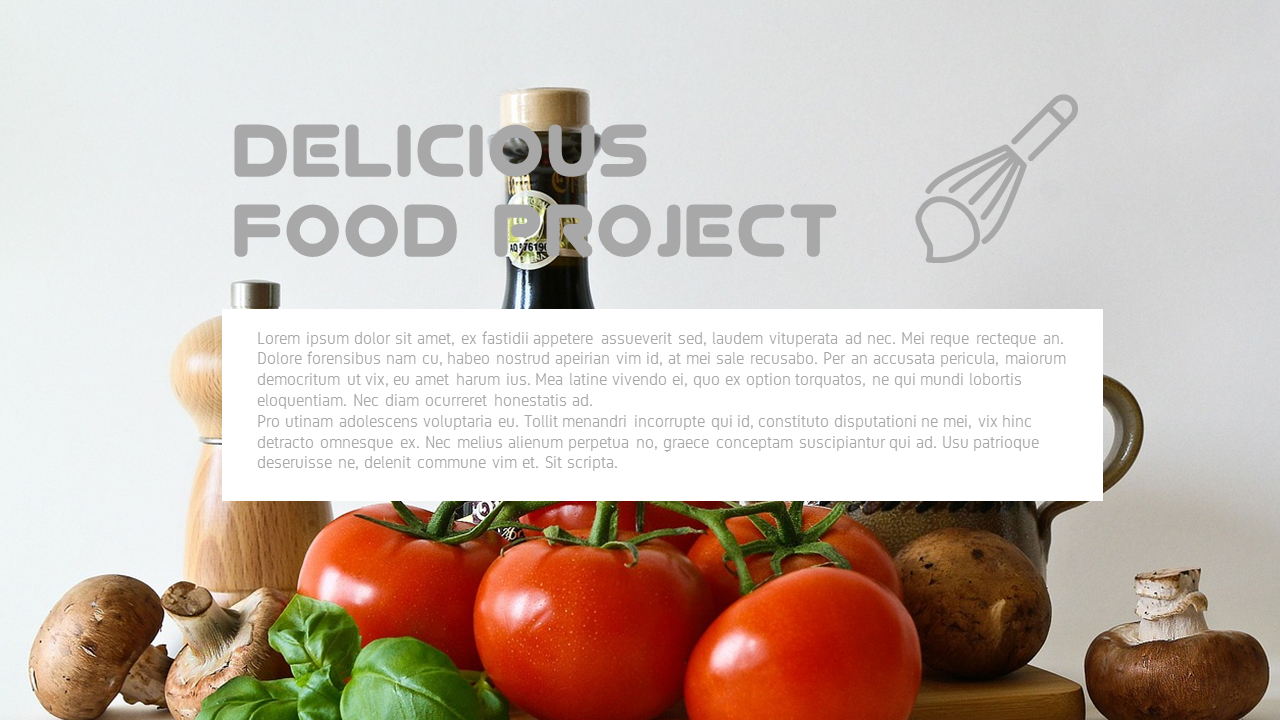 Delicious food project PowerPoint Templates