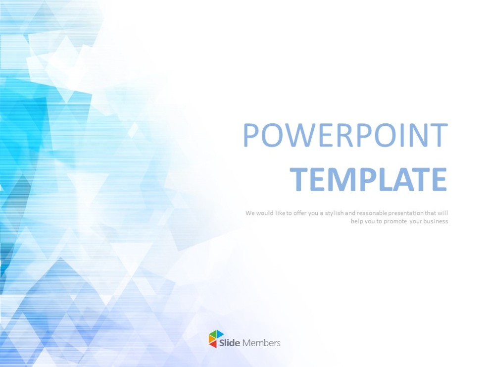 Blue Gradated Sparkling Triangles - Free PPT Template