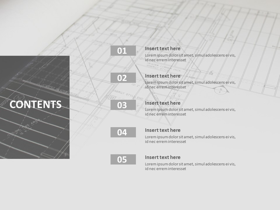 Free Template Design - Gray Blueprint