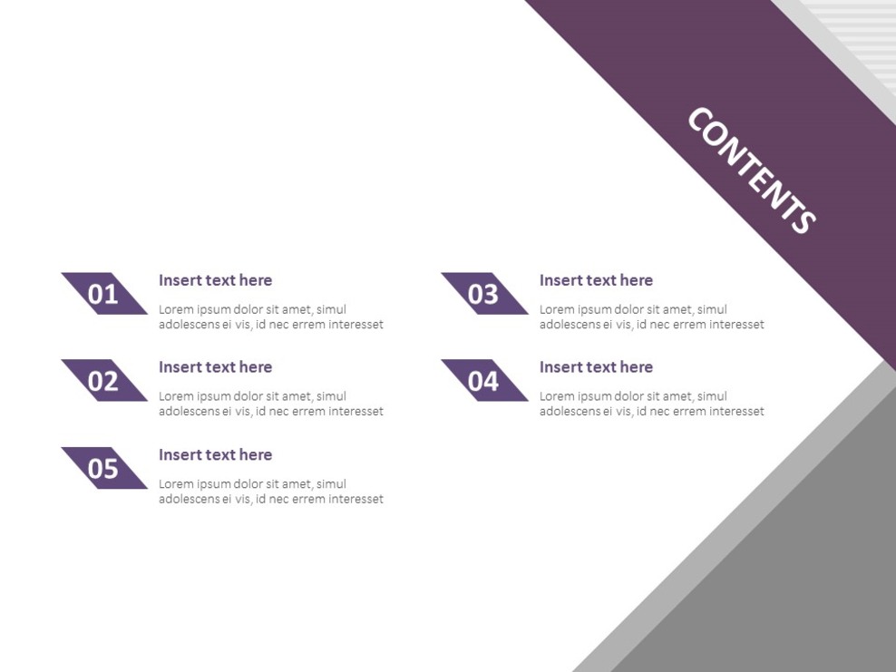 Gray Purple Ribbons - Free Powerpoint Templates Design