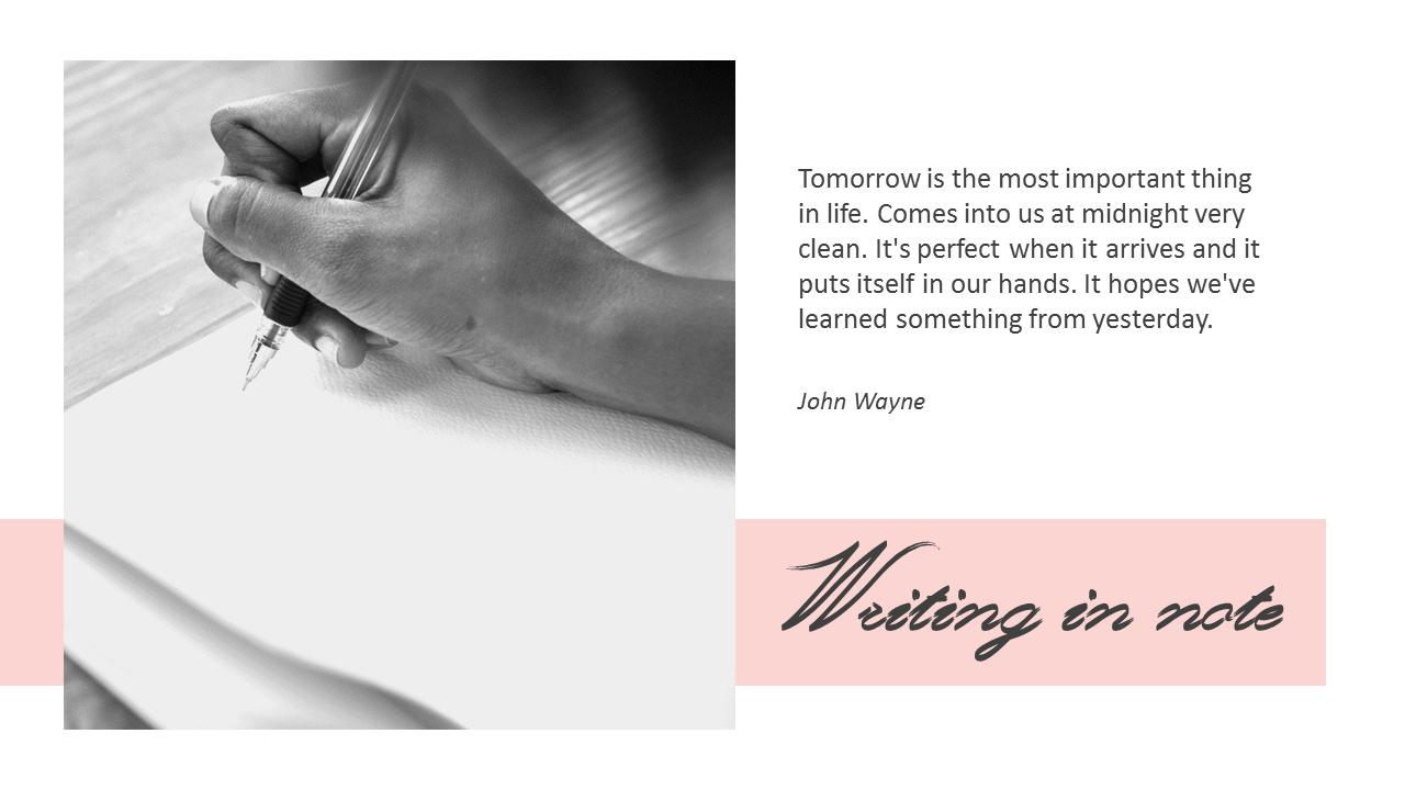 Writing in Note PowerPoint Templates