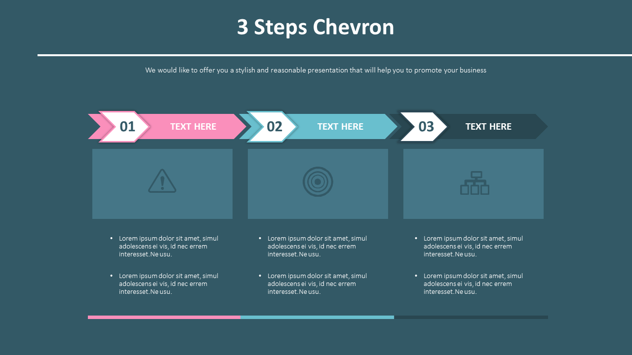 3 Steps Chevron Diagram