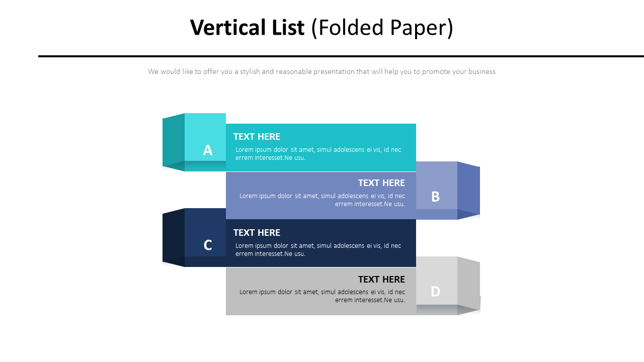 Vertical List Diagram (Folded Paper)