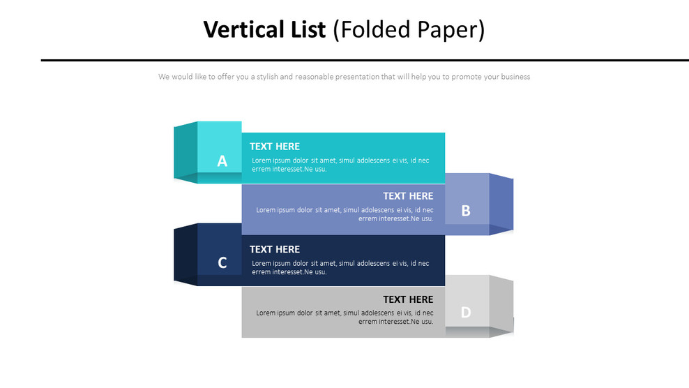 Vertical List Diagram (Folded Paper)