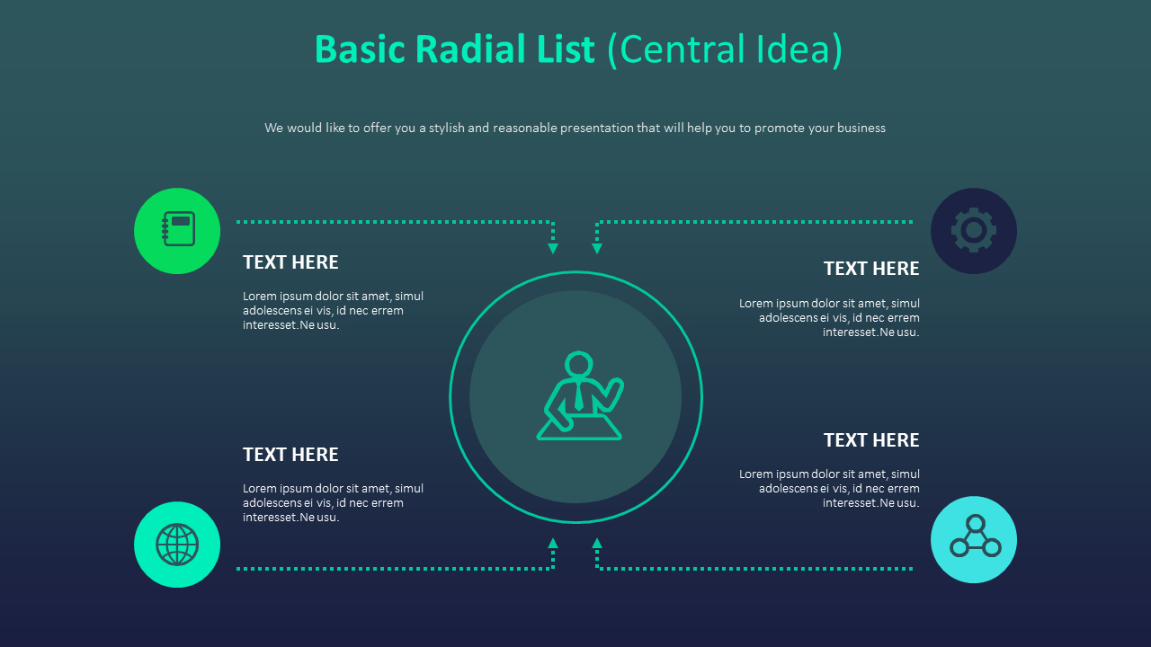 Basic Radial List Diagram (Central Idea)