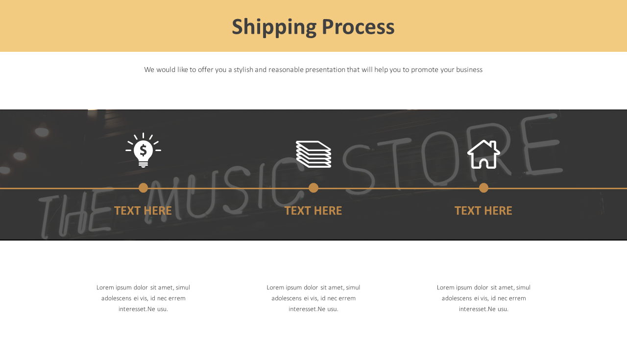 Shipping Process Diagram Free Slide Layout for Step Tracking