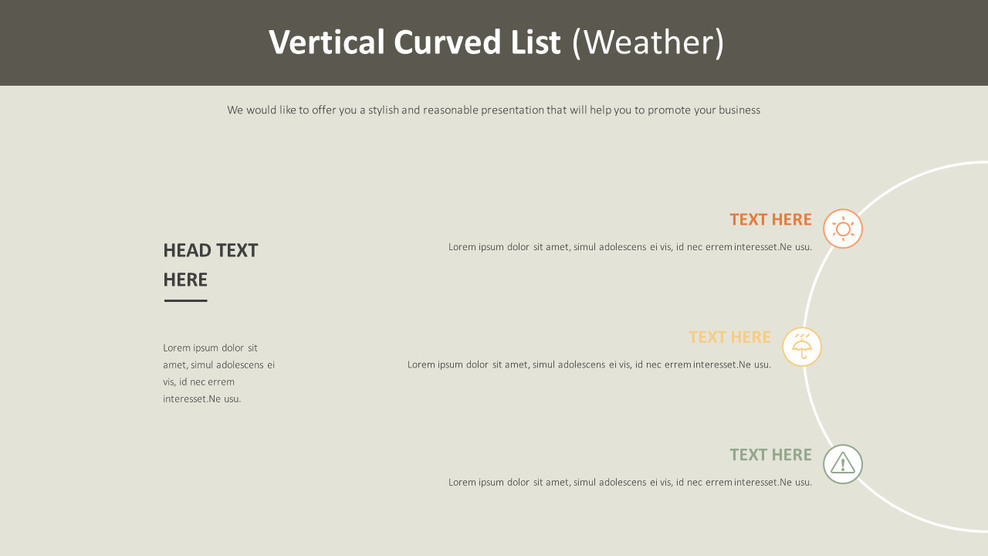Vertical Curved List Diagram (Weather)