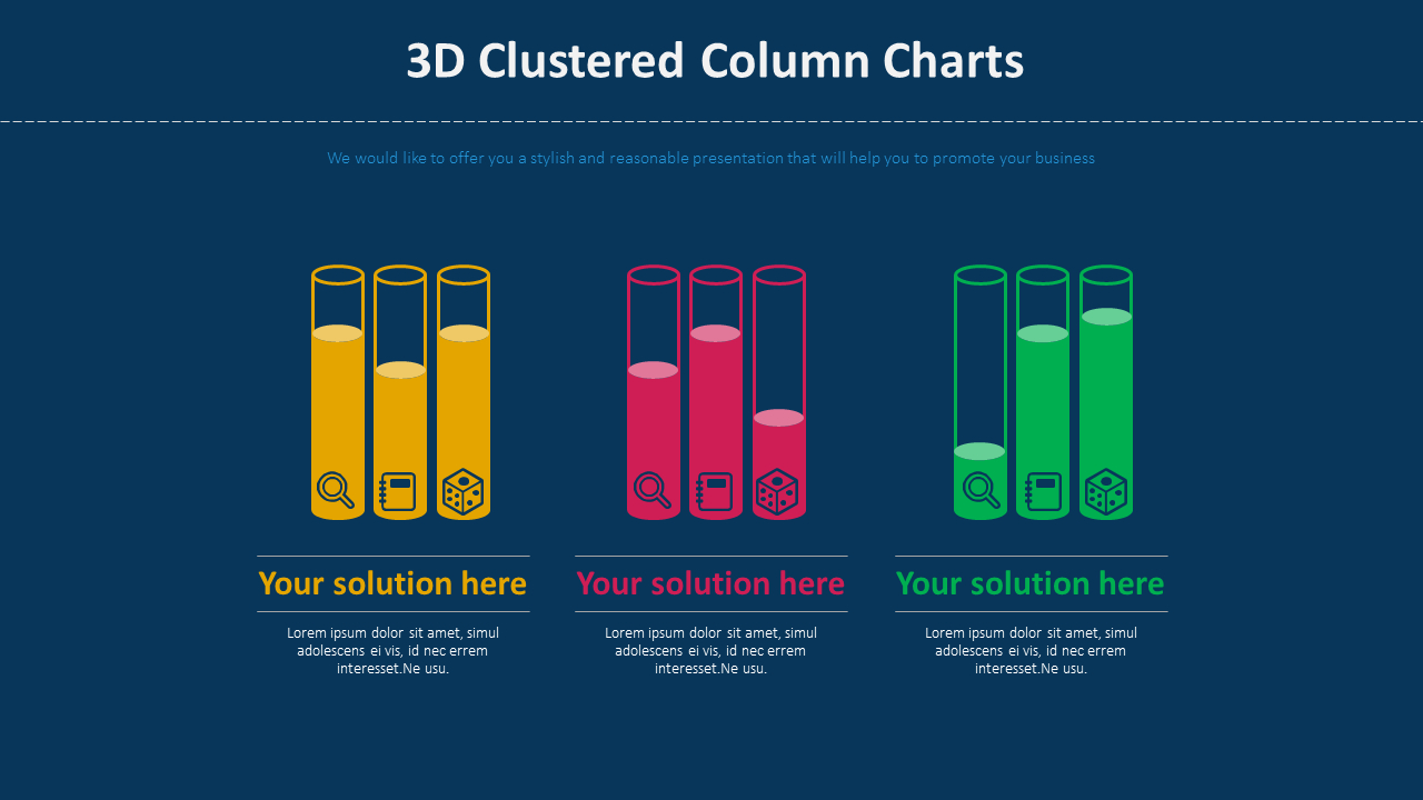 3d Clustered Column Chart Powerpoint SimilceTiago
