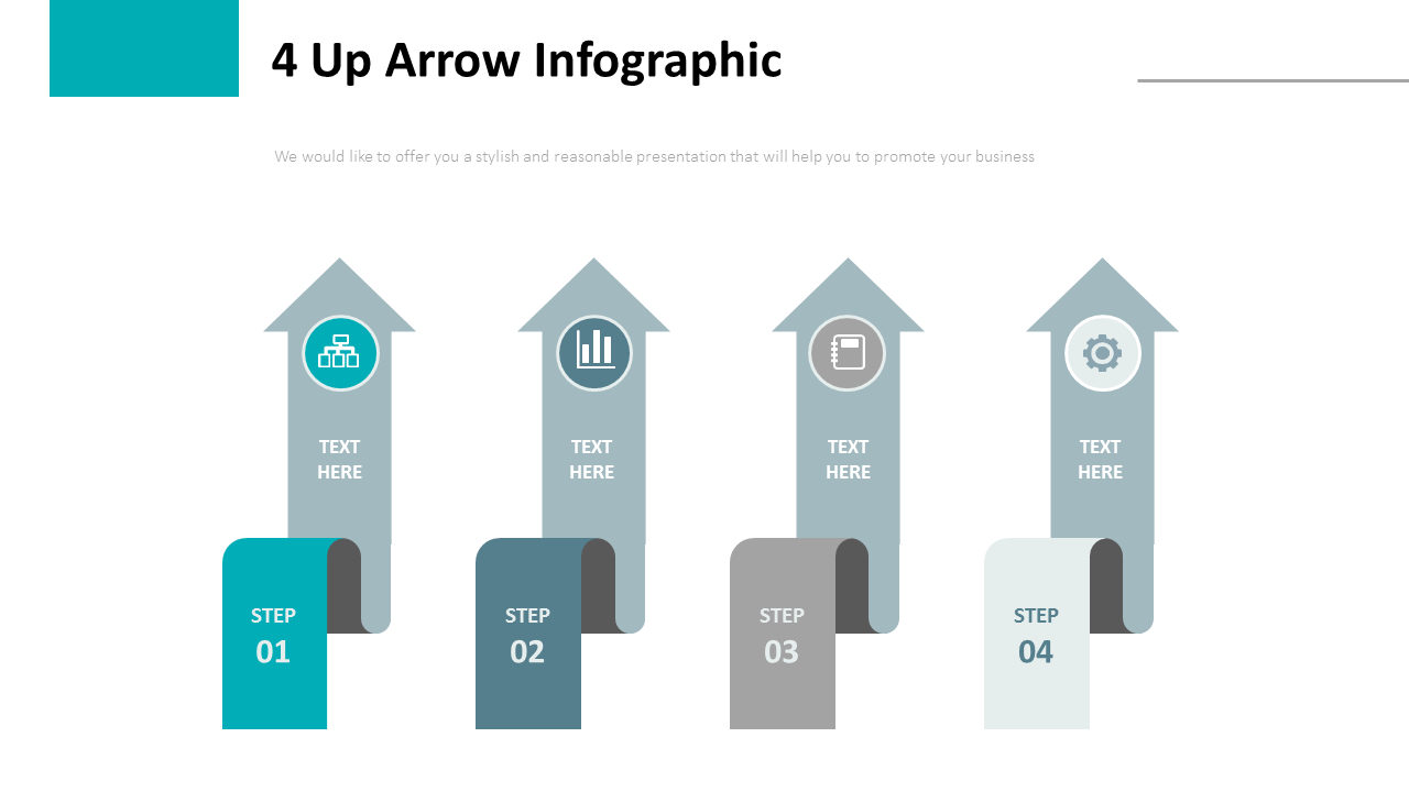 4 Up Arrow Infographic Diagram|Process