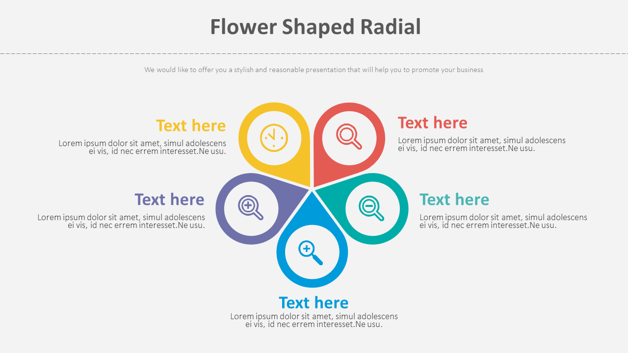 Diagrama radial en forma de flor