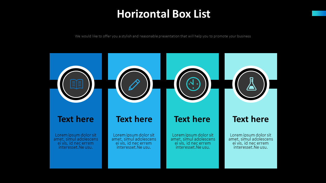 Horizontal Box List Diagram