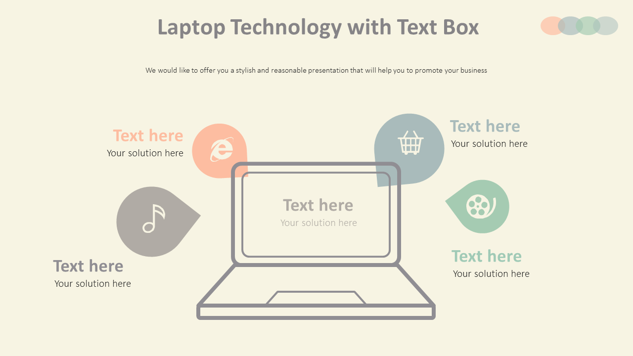 Laptop Technology with Text Box Diagram|Infographics