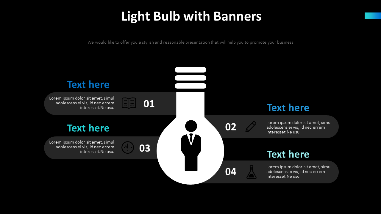 Light Bulb with Banners Diagram