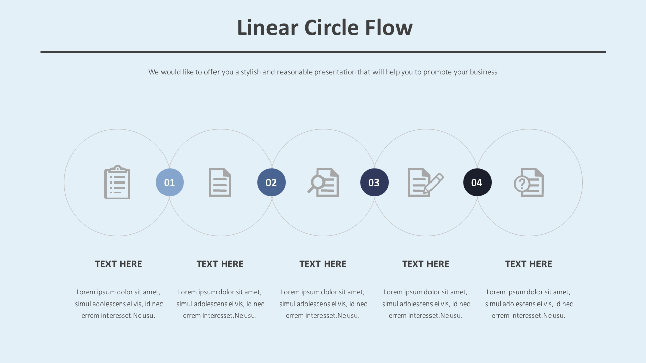 Linear Circle Flow Diagram|List