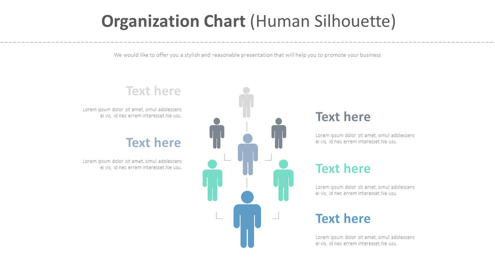 Organization Chart Diagram (Human Silhouette)