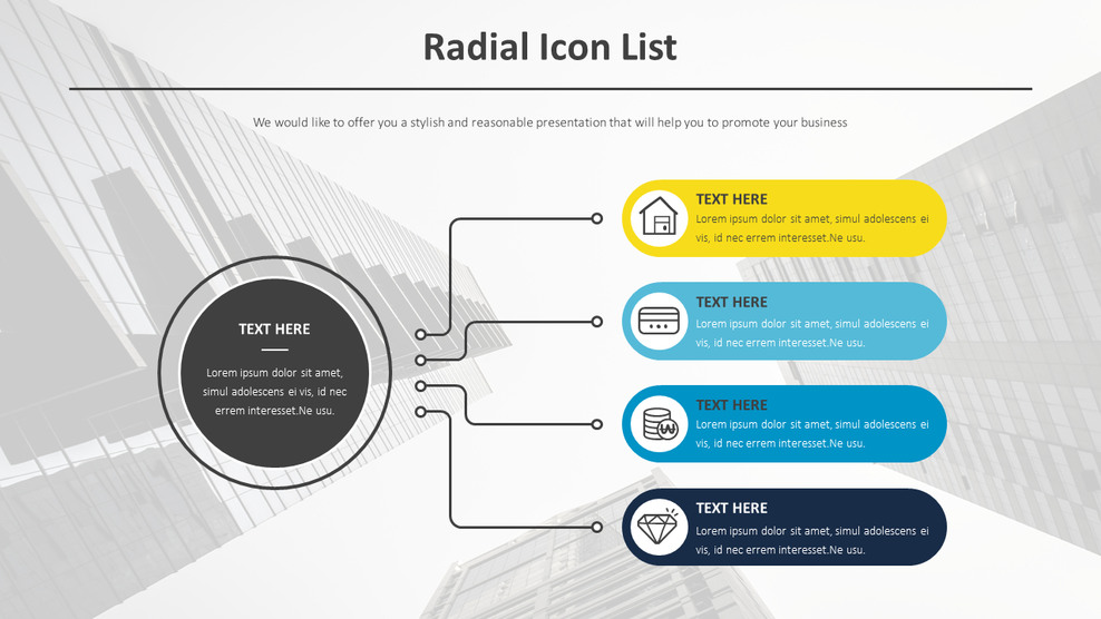 Radial Icon List Diagram