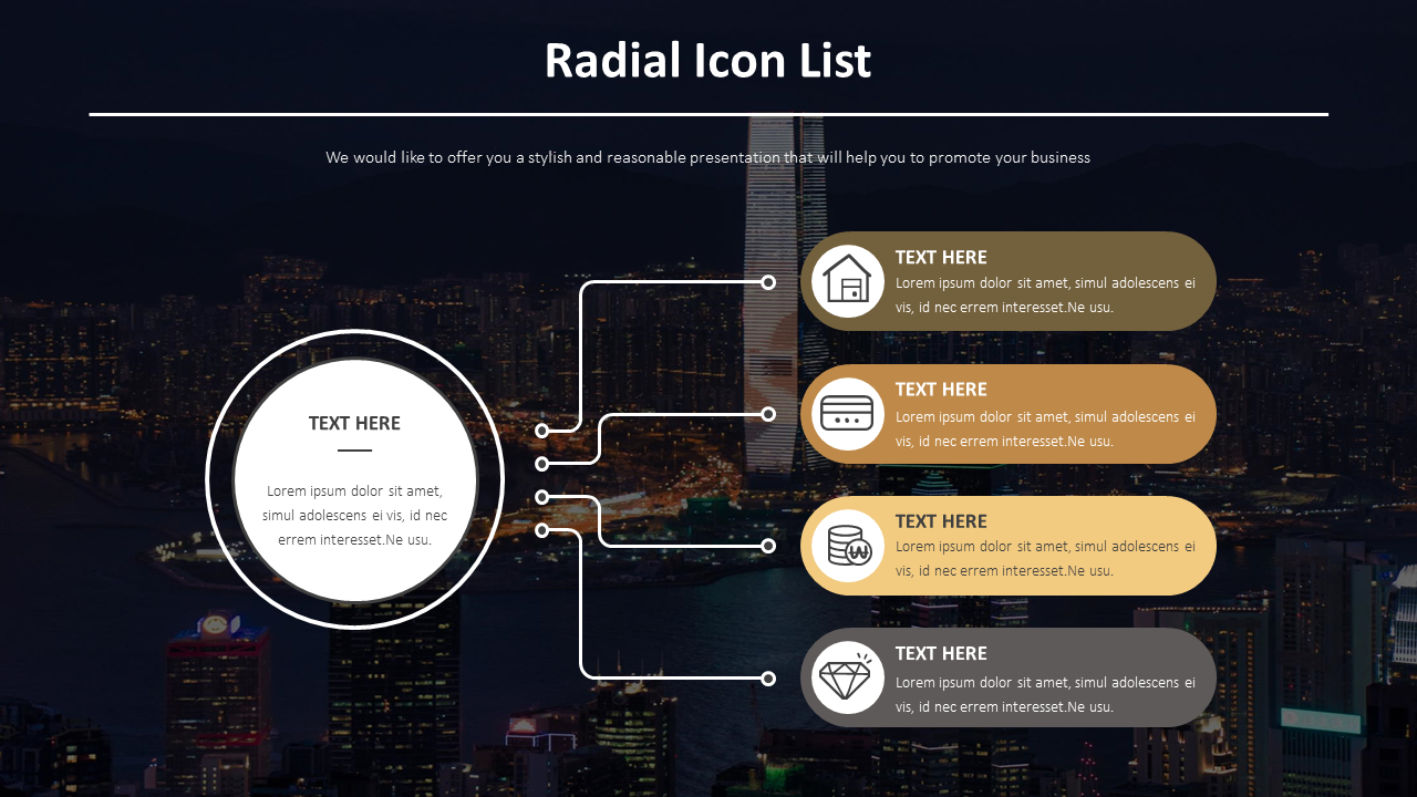 Radial Icon List Diagram