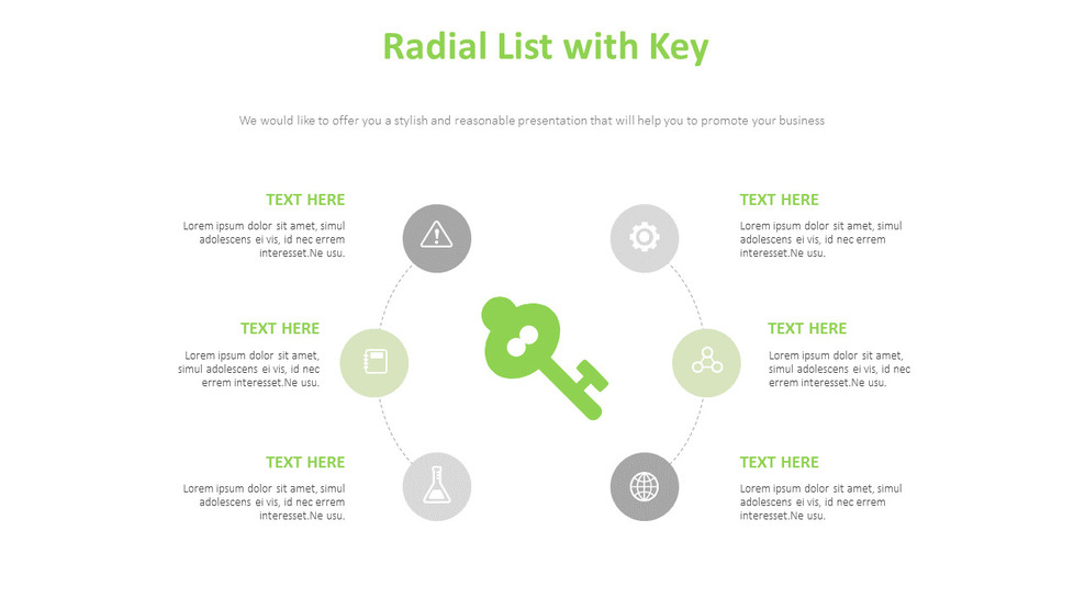 Radial List with Key Diagram|Infographics