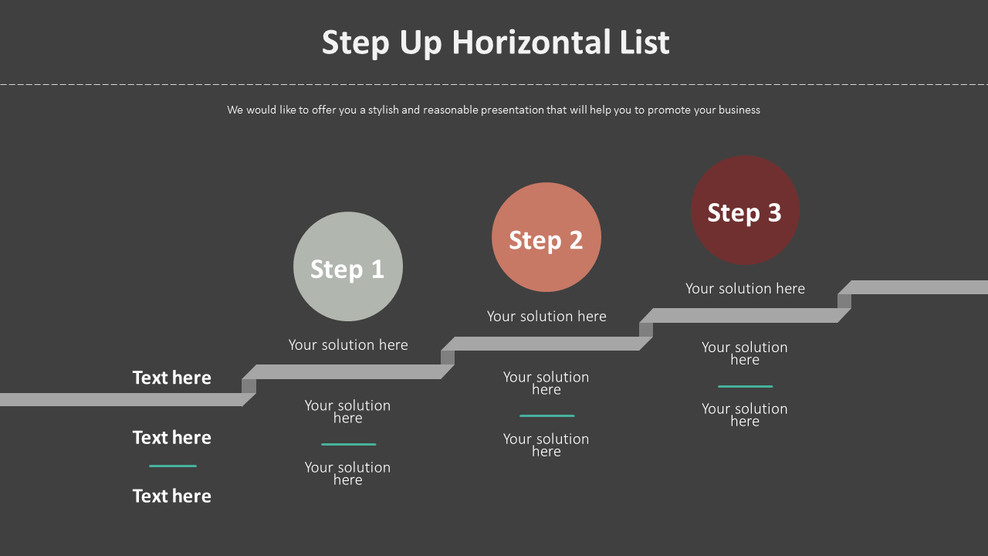 Step Up Horizontal List Diagram
