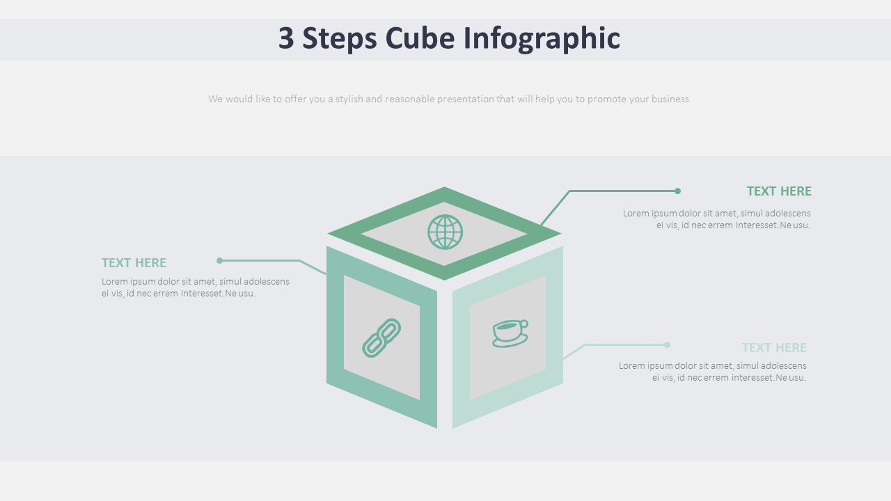3 Steps Cube Infographic Diagram