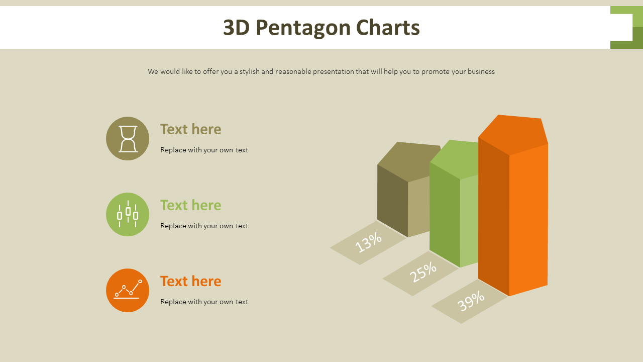3D Pentagon Charts Diagram|Graph