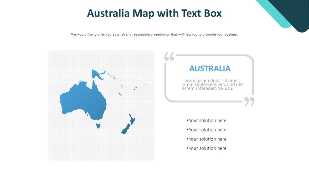 Australia Map with Text Box Diagram