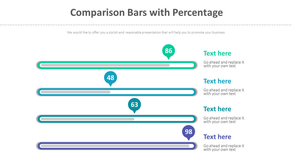 Comparison Bars with Percentage Diagram
