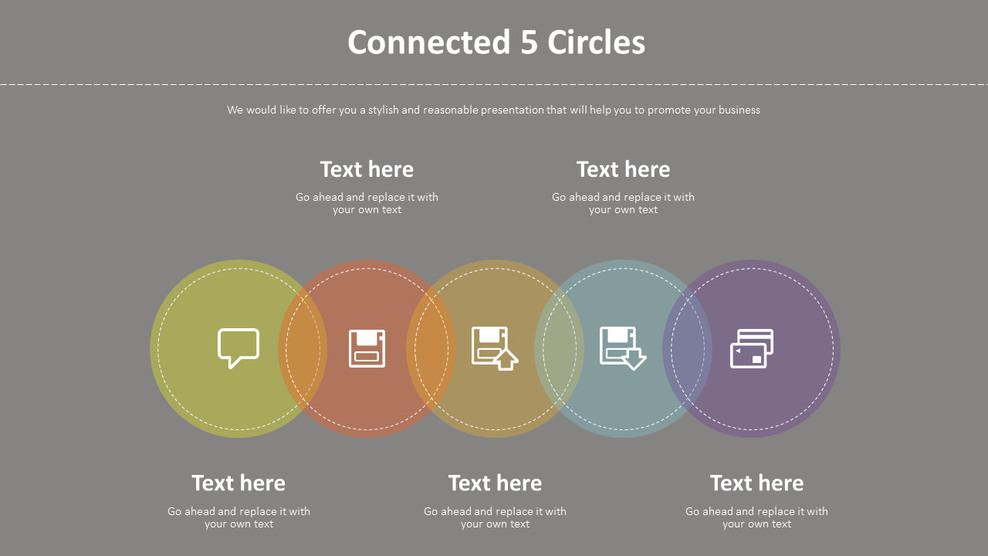 Connected 5 Circles Diagram