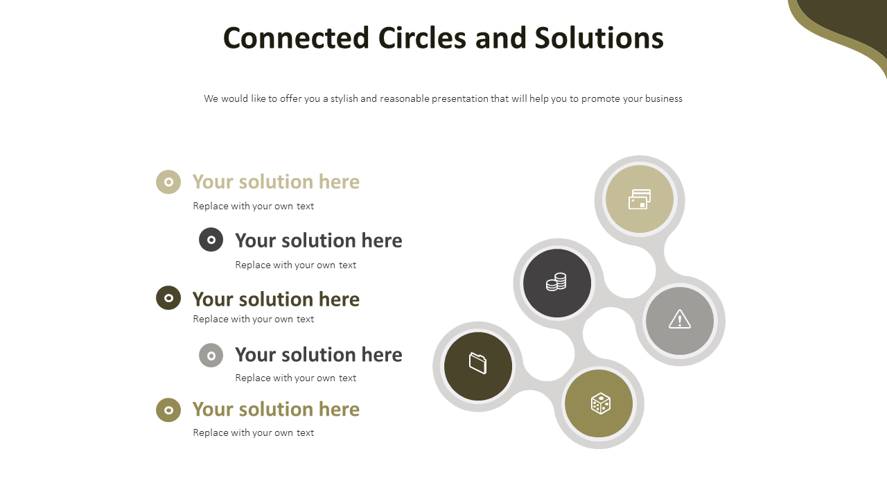 Connected Circles and Solutions Diagram|List