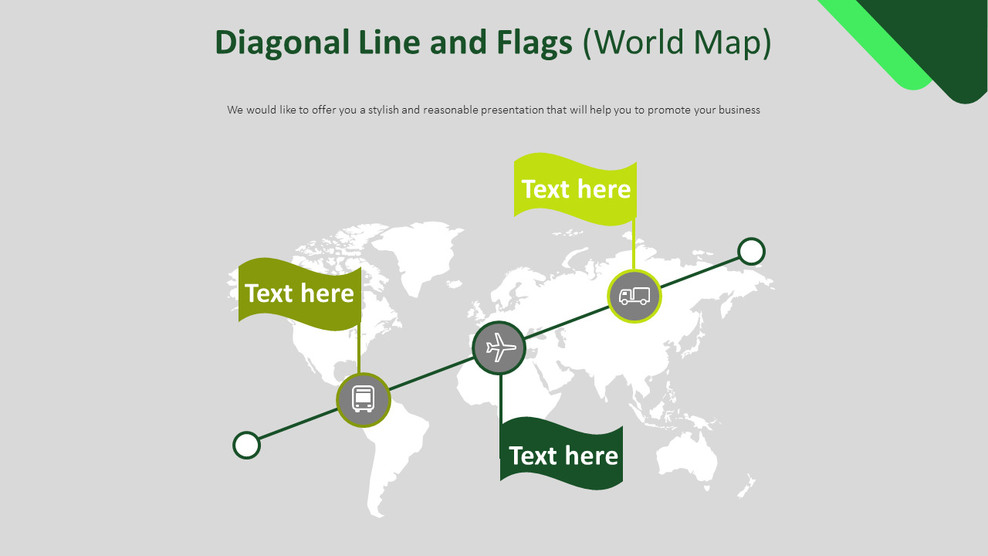 Diagrama de líneas diagonales y banderas (mapa mundial)