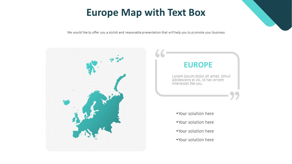 Free Europe Map with Text Box Diagram|Slides