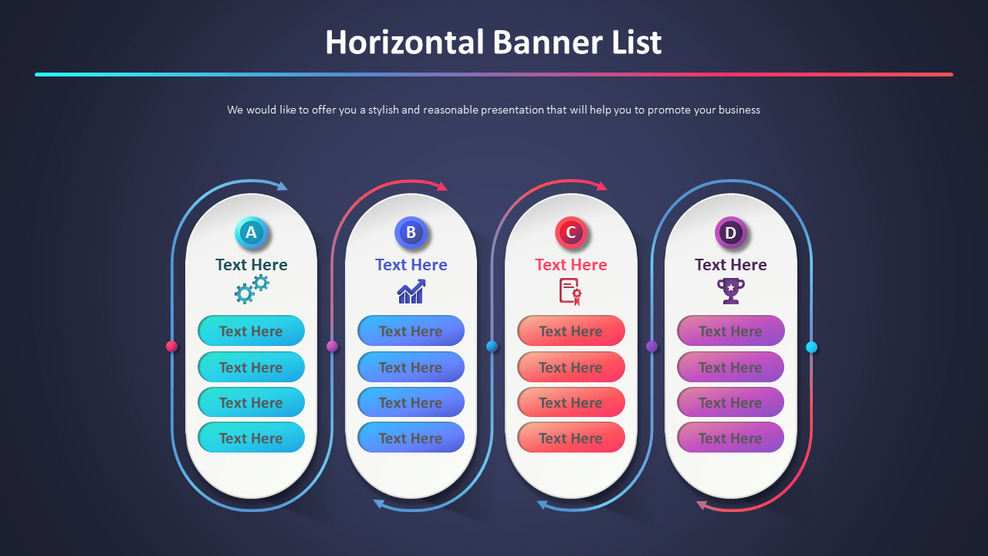 Horizontal Banner List Diagram