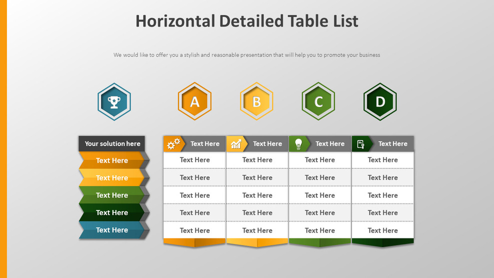 Horizontal Detailed Table List Diagram|Tables