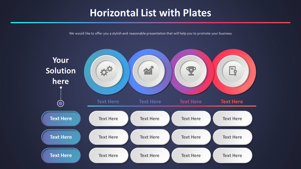 Horizontal List with Plates Diagram