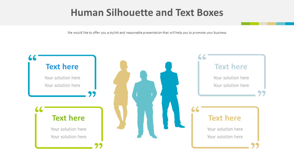 Human Silhouette and Text Boxes Diagram|Infographics
