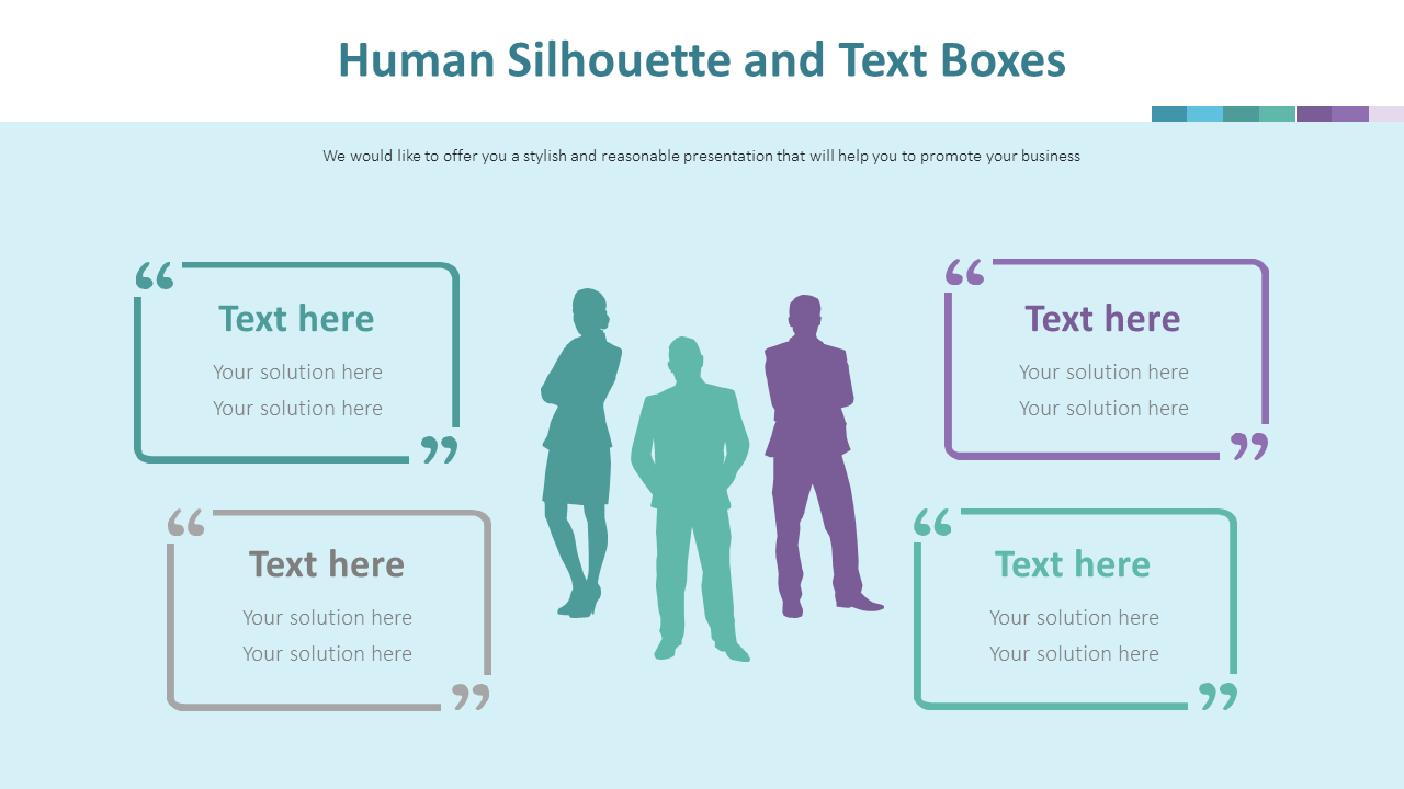 Human Silhouette and Text Boxes Diagram|Infographics