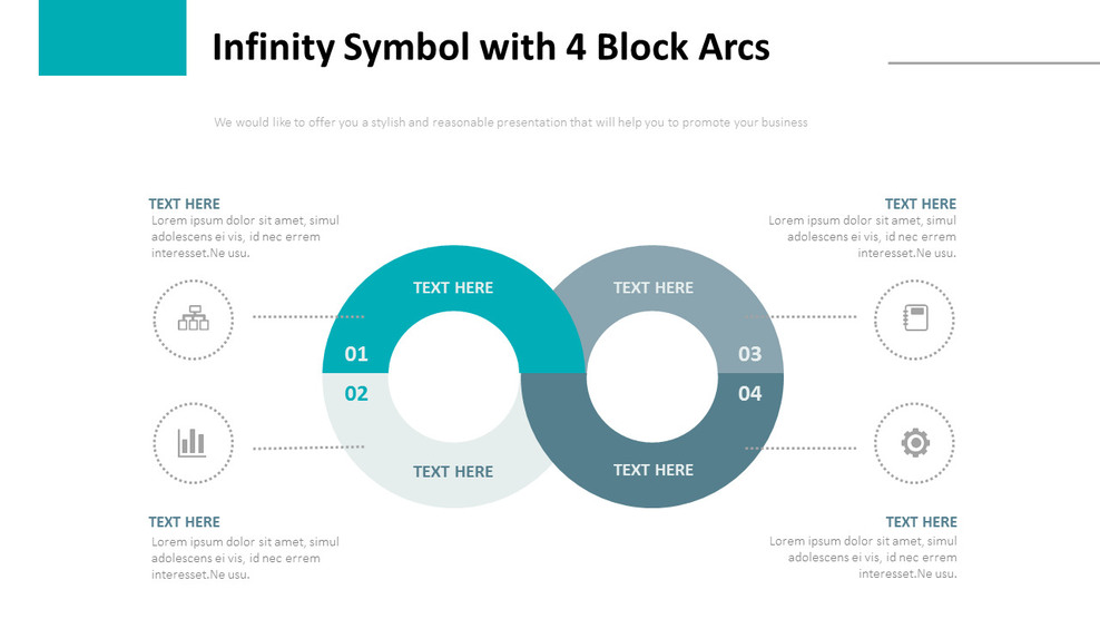 Infinity Symbol with 4 Block Arcs Diagram