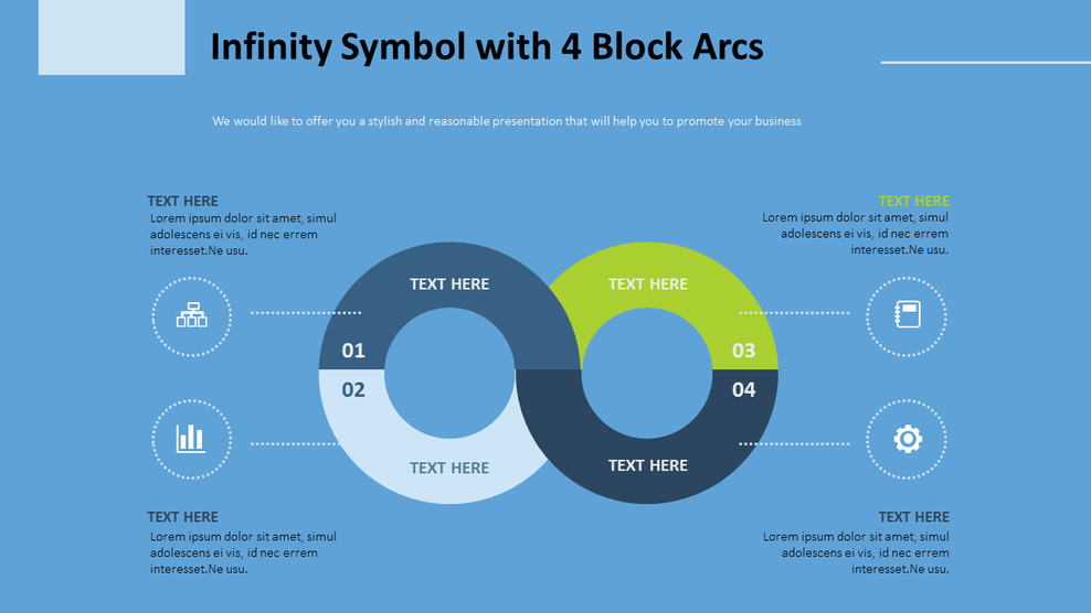 Infinity Symbol with 4 Block Arcs Diagram