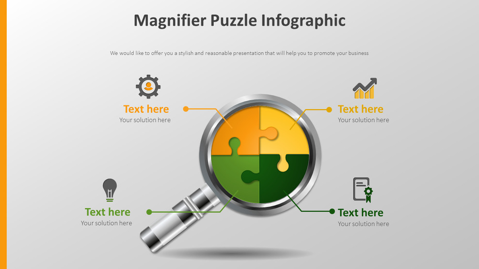 Magnifier Puzzle Infographic Diagram