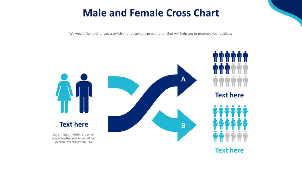 Male and Female Cross Chart Diagram