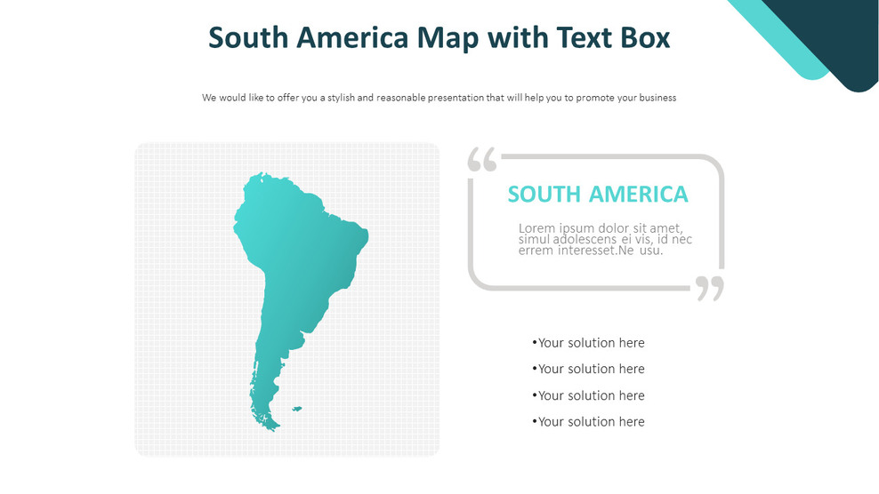 Free South America Map with Text Box Diagram|Slides