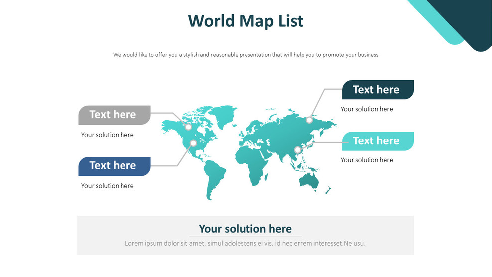 World Map List Diagram