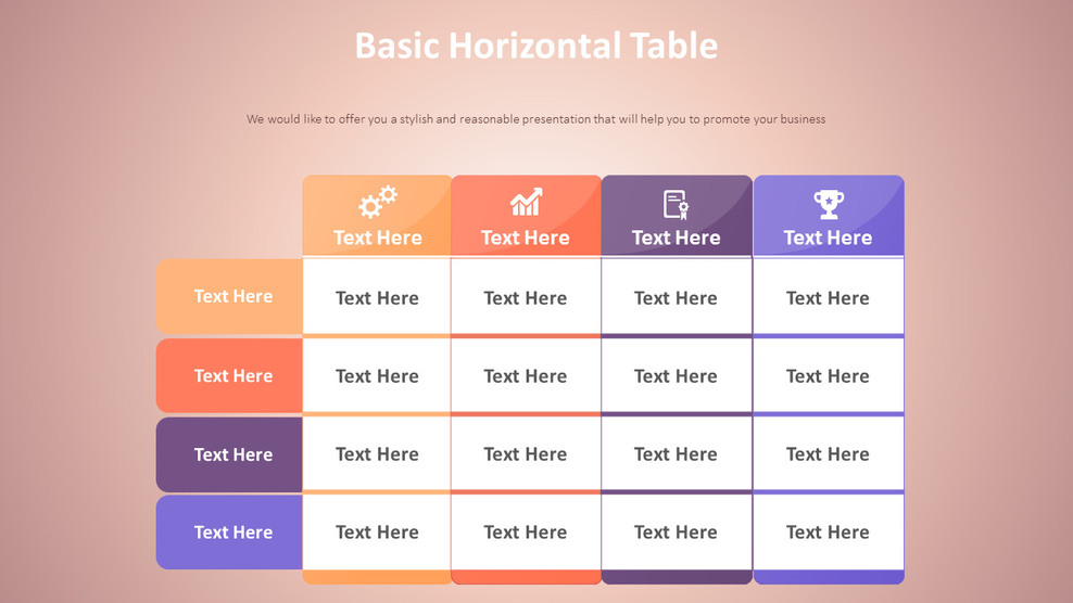 Basic Horizontal Table Diagram