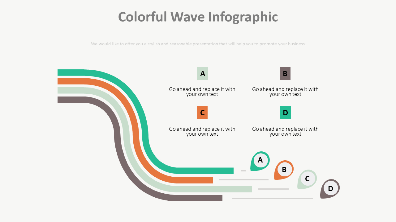 Buntes Wellen-Infografik-Diagramm