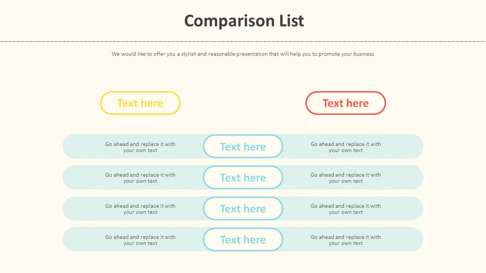 Comparison List Diagram|Relationship
