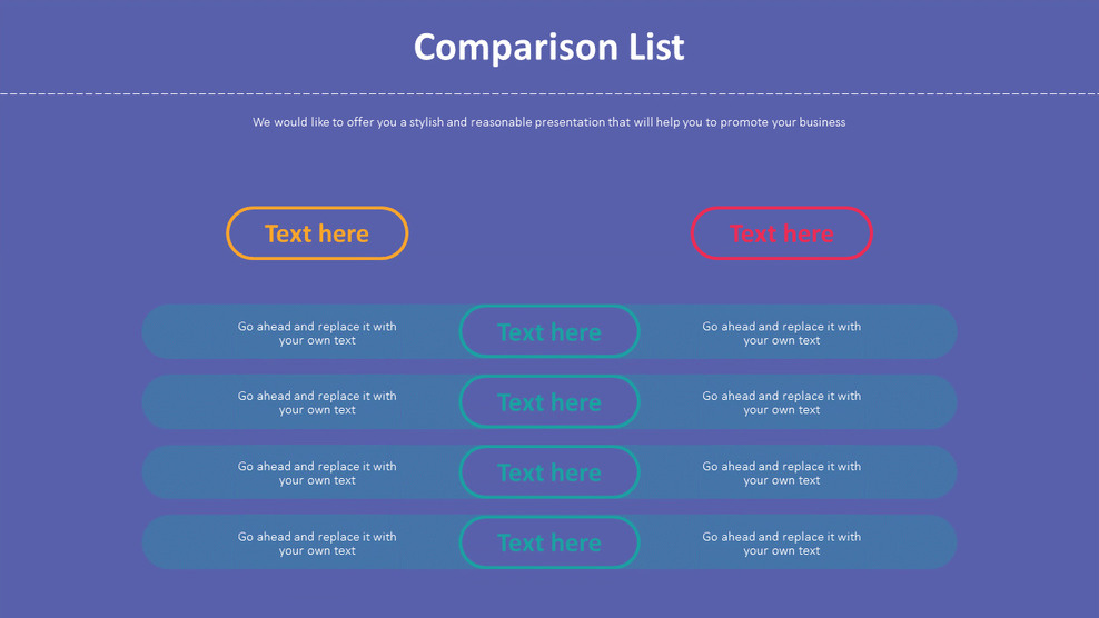 Comparison List Diagram|Relationship