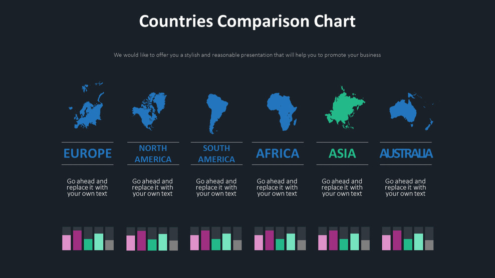 Diagrama de tabla de comparación de países