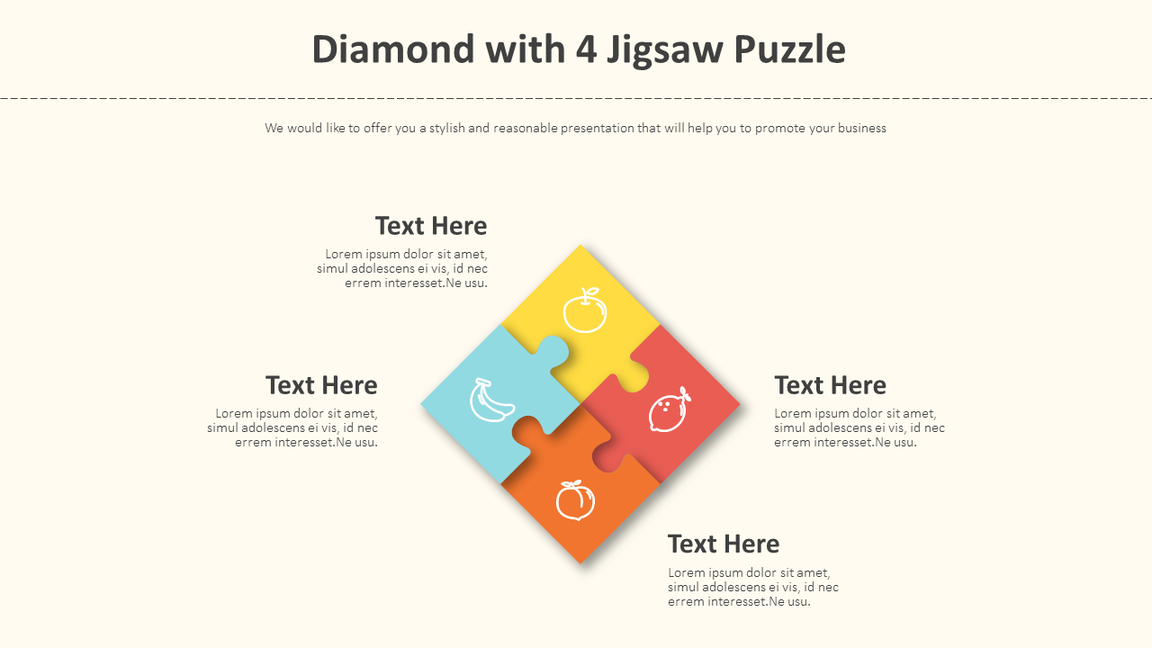 Diamond with 4 Jigsaw Puzzle Diagram