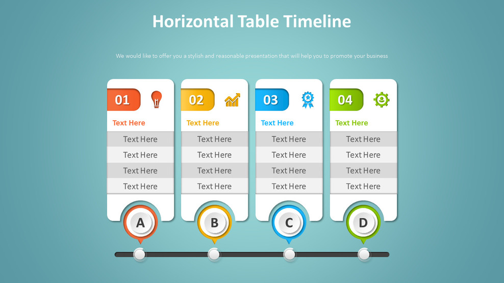 Horizontal Table Timeline Diagram